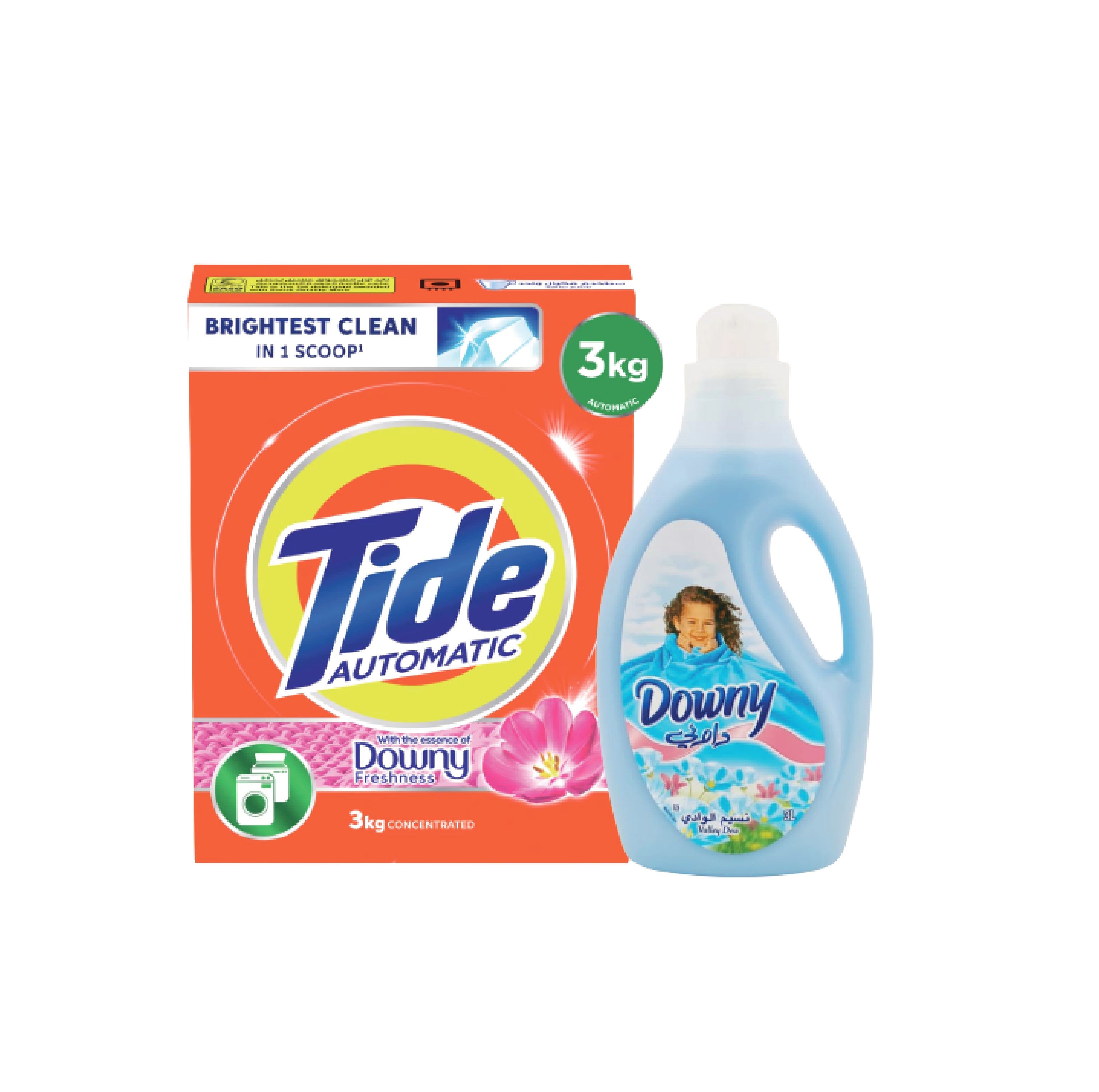 اشترِ Tide Detergent 3kg +Downy Fabric Softner 3L أونلاين في Oman | طلبات Oman